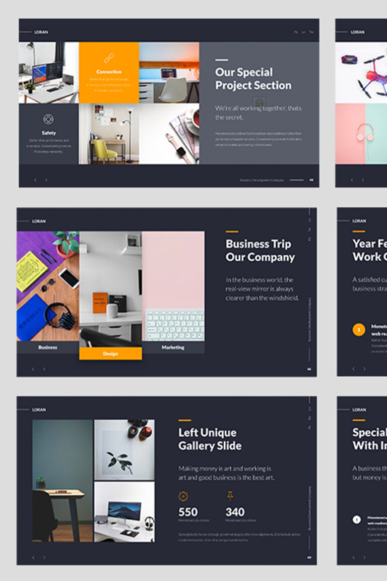 Loran Animated Business Presentation Template Yellow - MasterBundles