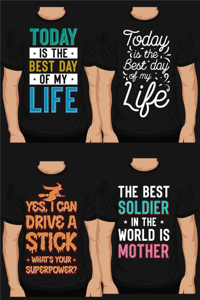 8 Best Typographic T-Shirt Designs Bundle - MasterBundles