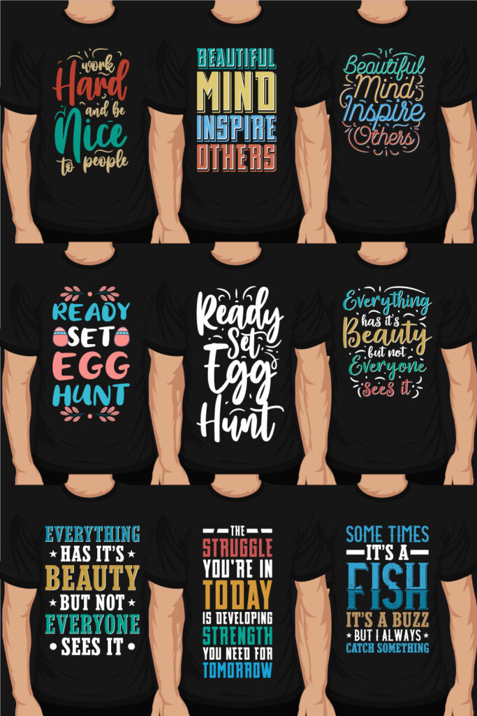 9 Best Typographic T-Shirt Designs Bundle - MasterBundles