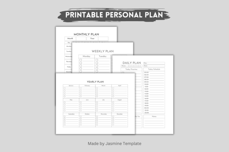 Printable Personal Plan - MasterBundles