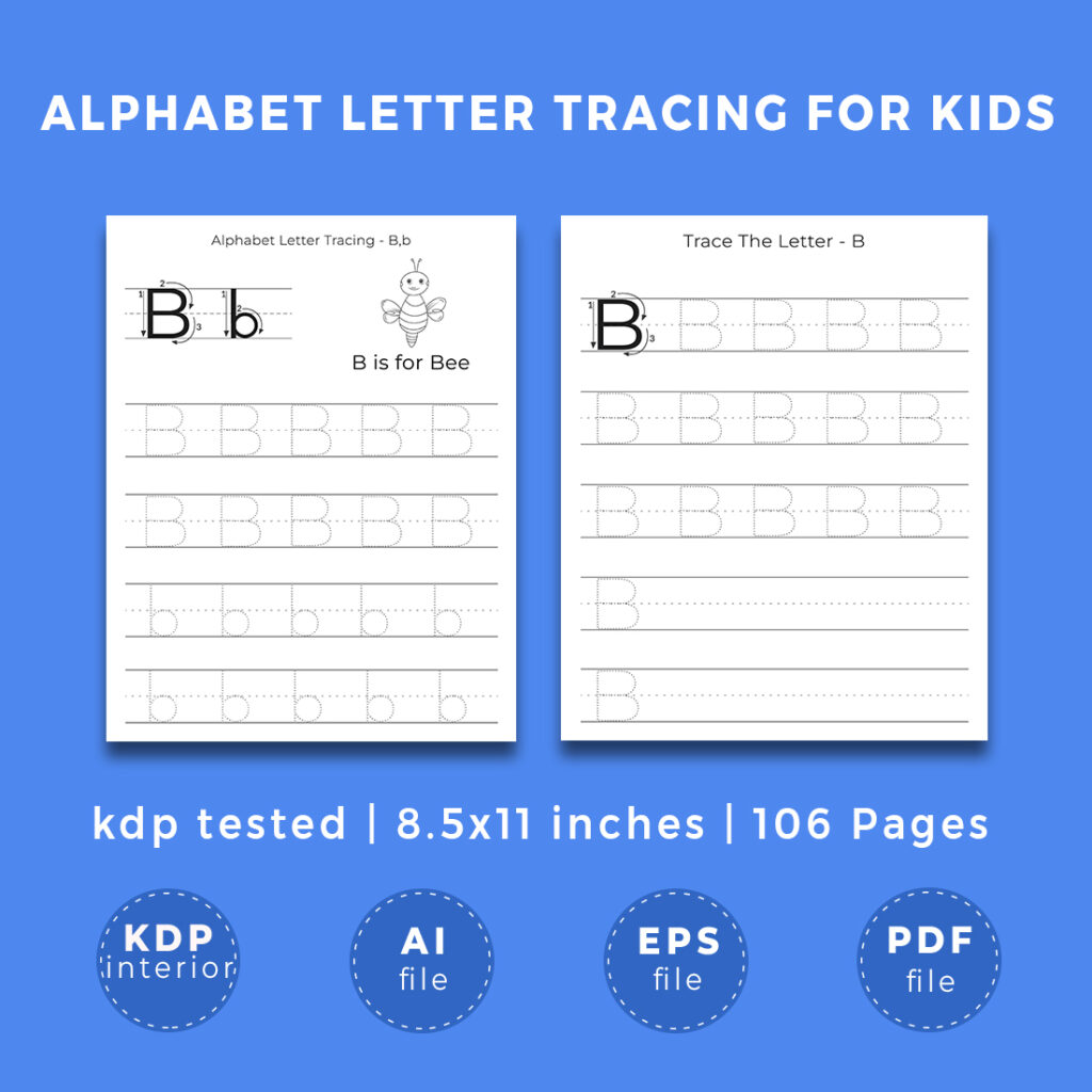 Alphabet Letter Tracing Worksheet For Kids KDP Interior - MasterBundles