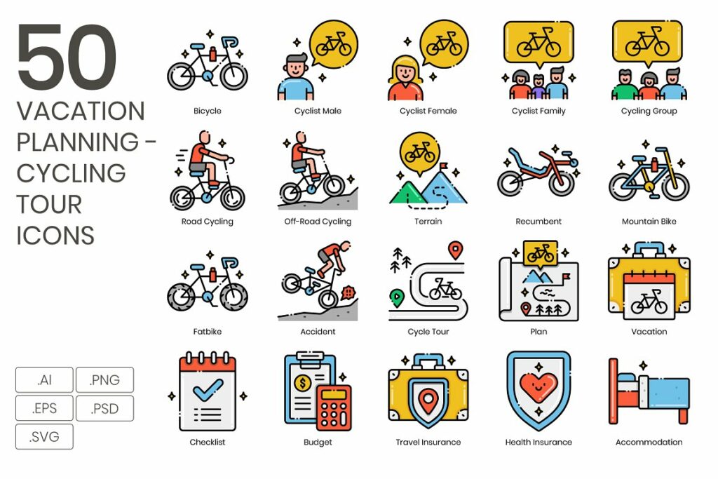 50 Vacation Planning - Cycling Tour – MasterBundles