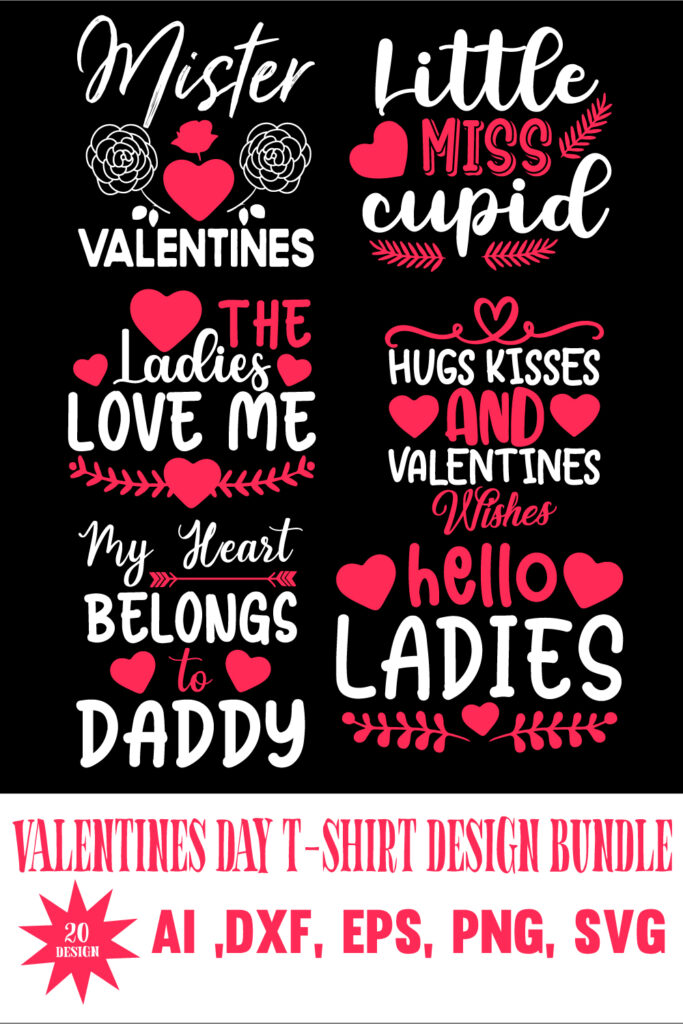 20 Valentines Day T-Shirt Design Bundle - MasterBundles