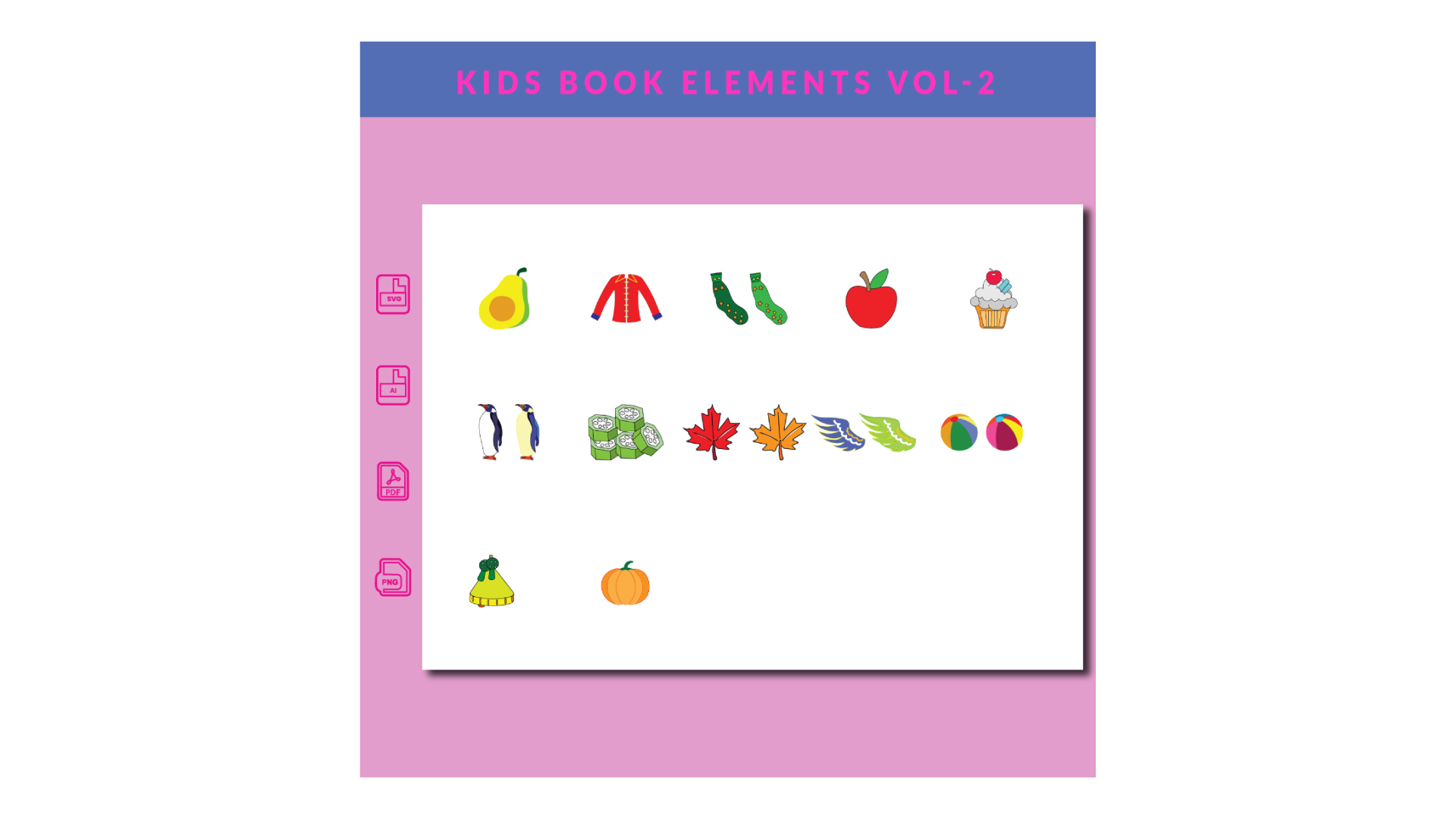 Kids Book Elements Vector - MasterBundles