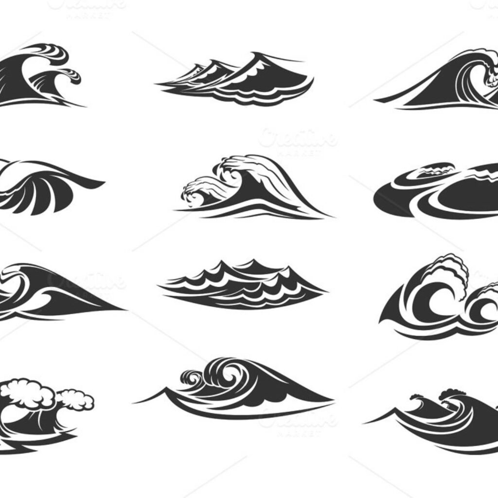 Vector Icons Set Of Ocean Waves – MasterBundles