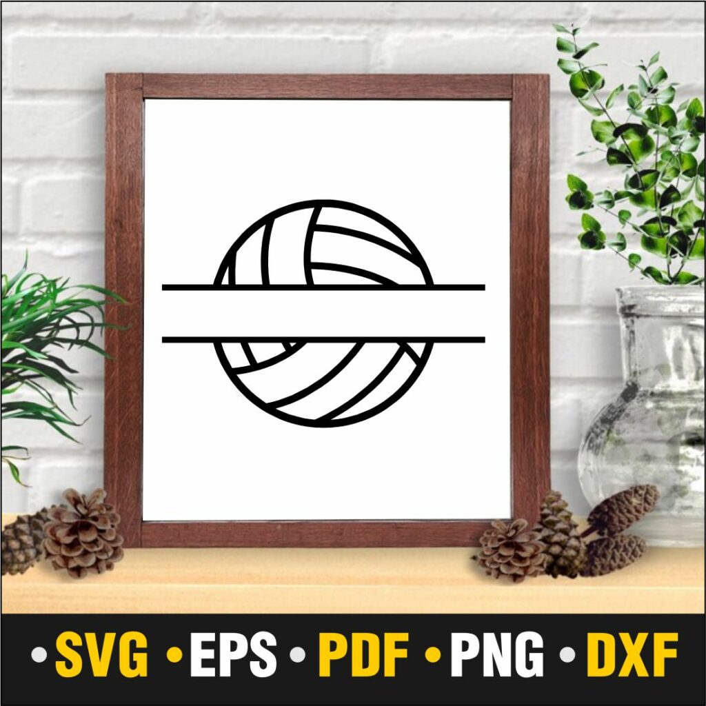 Volleyball Split Monogram - MasterBundles