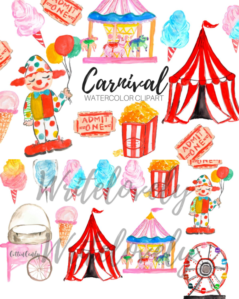 Watercolor Carnival Clipart – MasterBundles