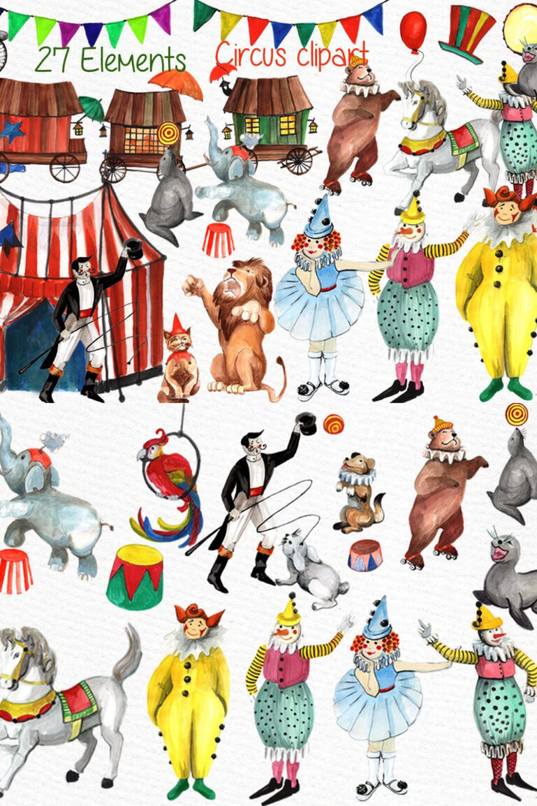 Watercolor Circus Clipart – MasterBundles