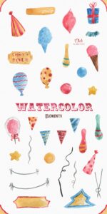 Circus Watercolor Clipart Set – MasterBundles