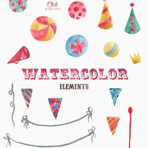 Circus Watercolor Clipart Set | MasterBundles