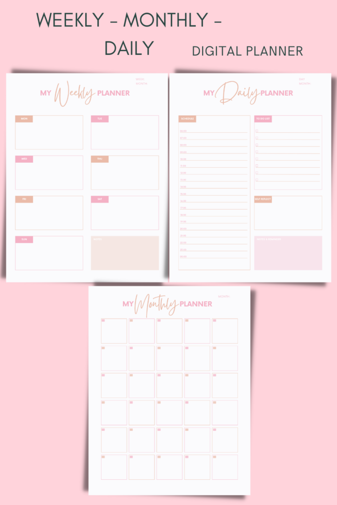 Monthly Weekly Daily Printable Planner - MasterBundles