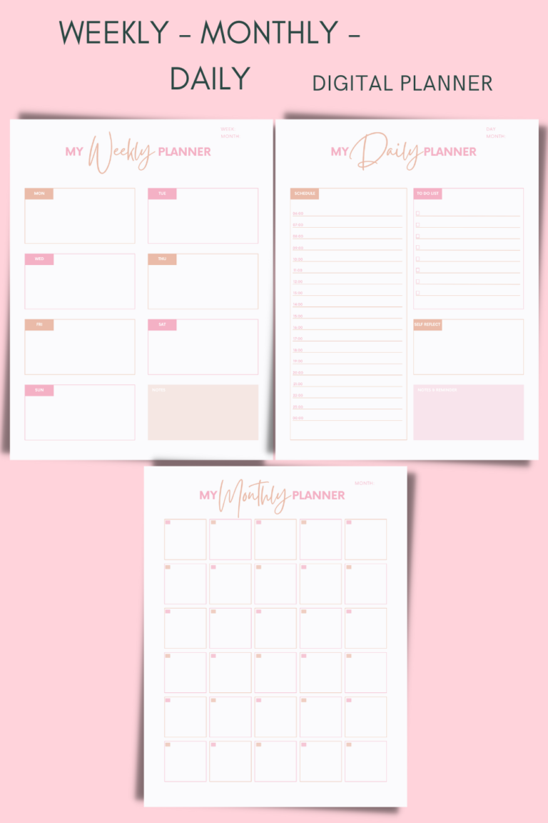 Monthly Weekly Daily Printable Planner - MasterBundles