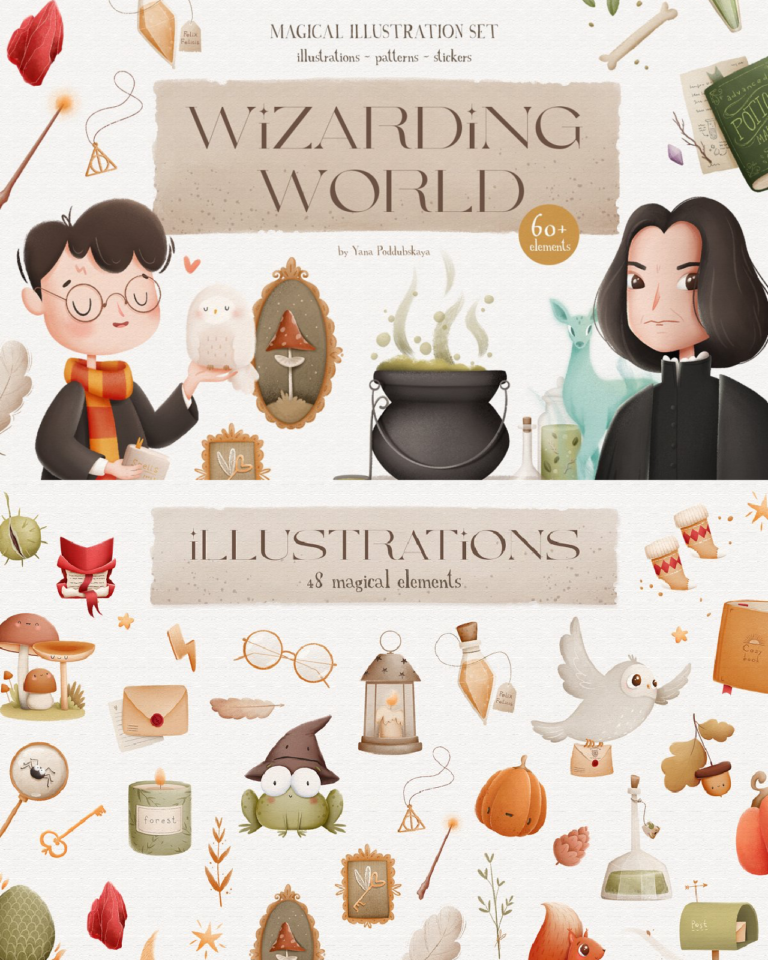 Wizarding World Illustration Set – MasterBundles