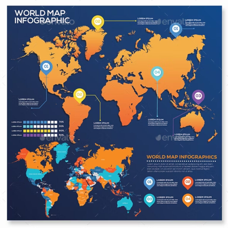 World Map Infographics – MasterBundles
