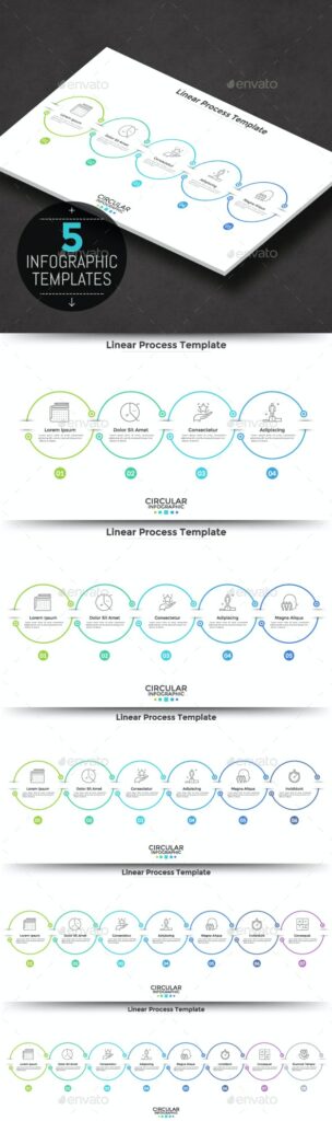 5 Linear Infographic Templates – MasterBundles