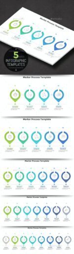 Horizontal Infographic Process Template – MasterBundles