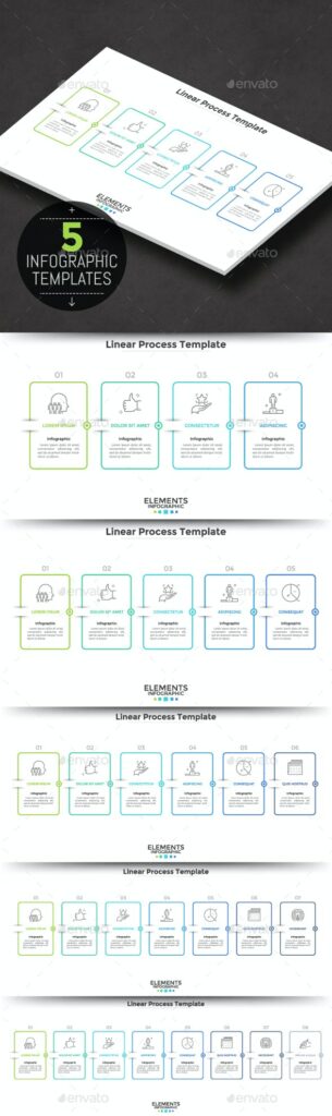 5 Minimal Linear Process Infographic Templates – MasterBundles