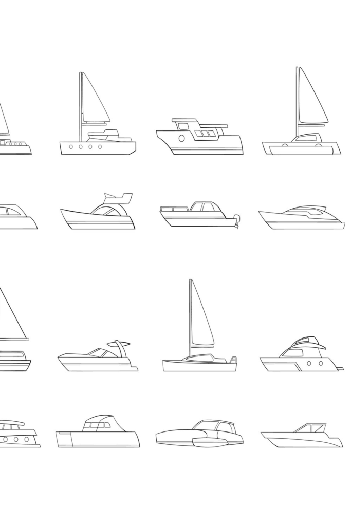 Yachts Icon Set Outline – MasterBundles