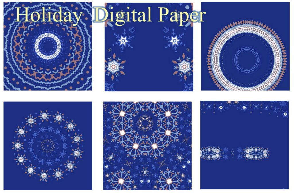 Holiday Digital Paper POD Royal Blue - MasterBundles