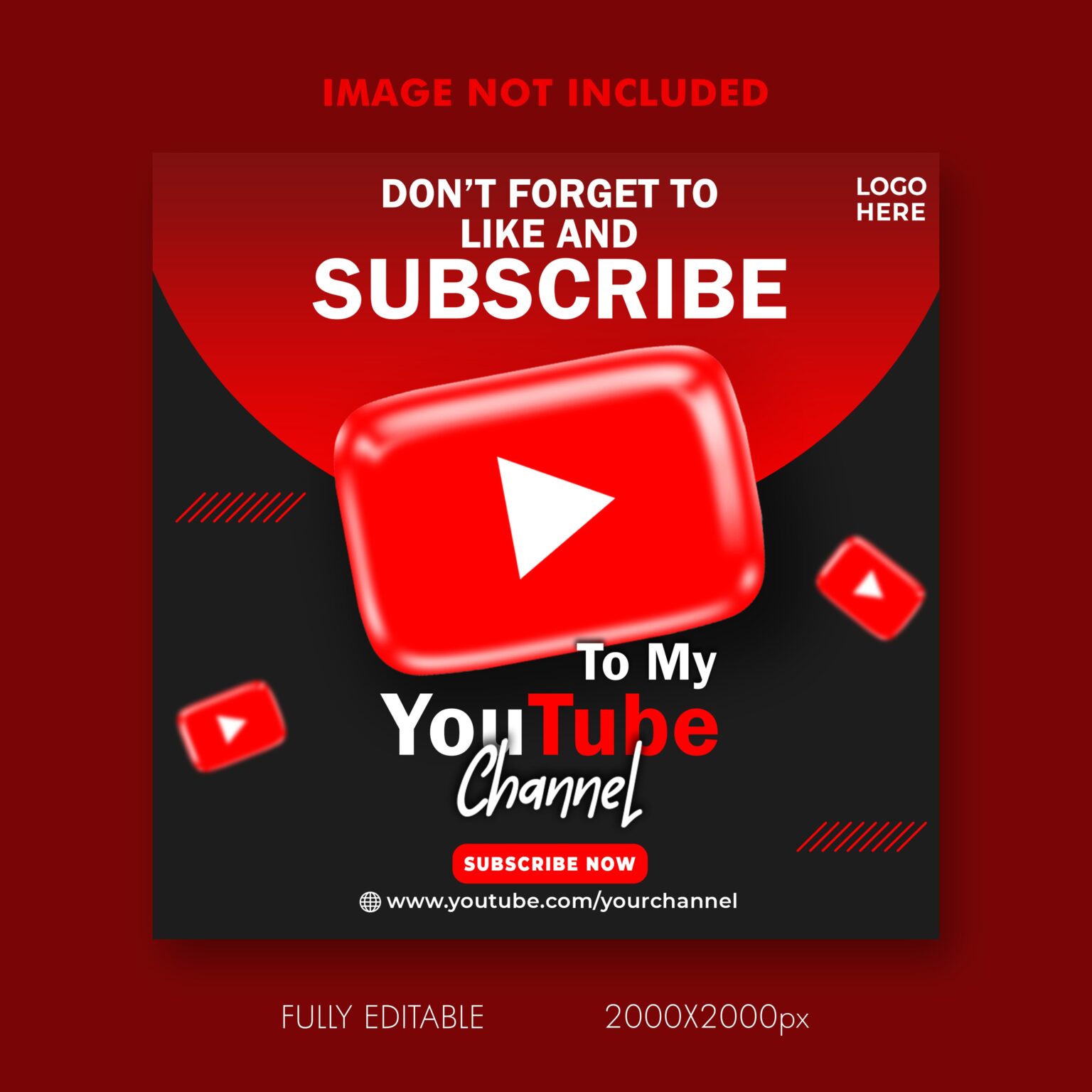 10 Social Media Post Banner For YouTube Subscriber PSD Template ...