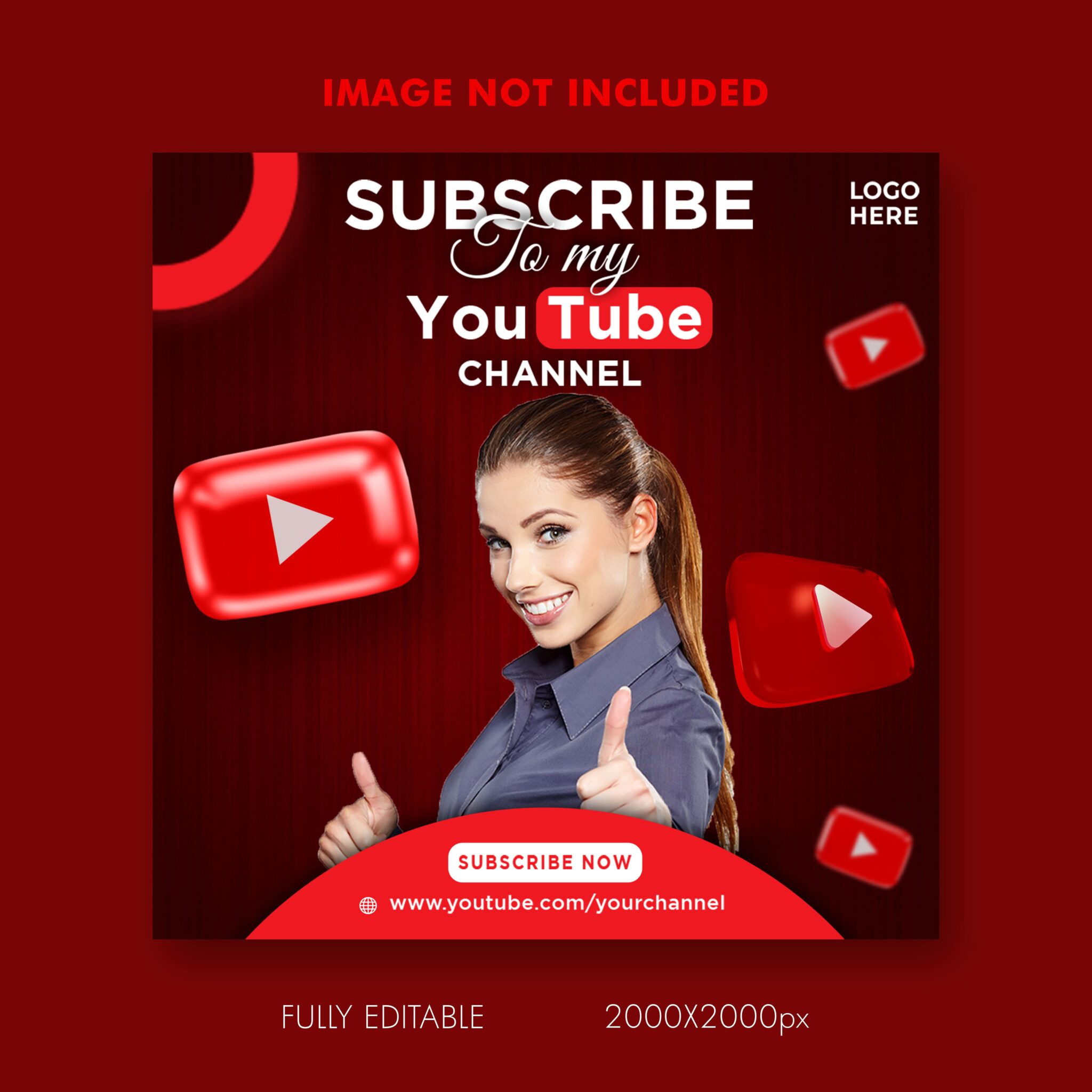 10 Social Media Post Banner For YouTube Subscriber PSD Template ...