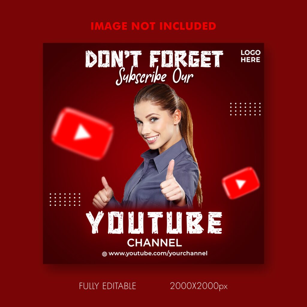 10 Social Media Post Banner For YouTube Subscriber PSD Template ...