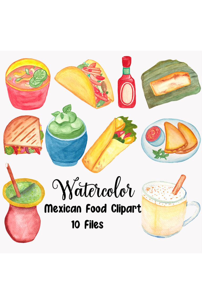Watercolor Mexican Food Clipart Set - MasterBundles