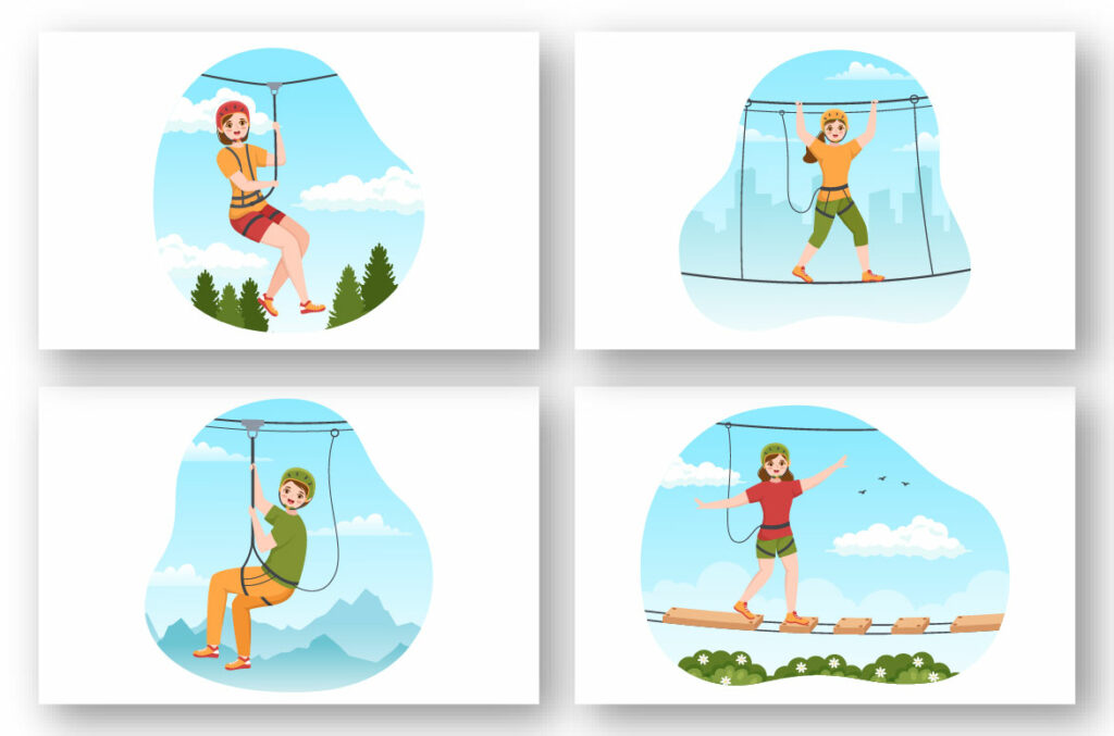 13 Zip Line Illustration - MasterBundles