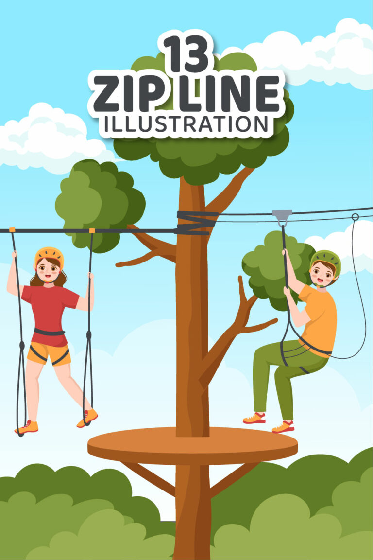 13 Zip Line Illustration - MasterBundles