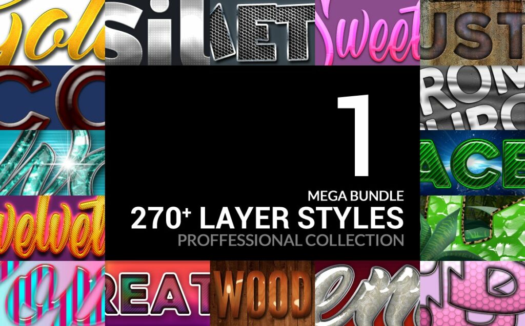 270+ Layer Styles Mega Bundle Vol.1 – MasterBundles