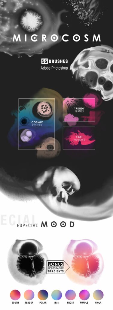 MICROCOSM - 55 Photoshop brushes – MasterBundles