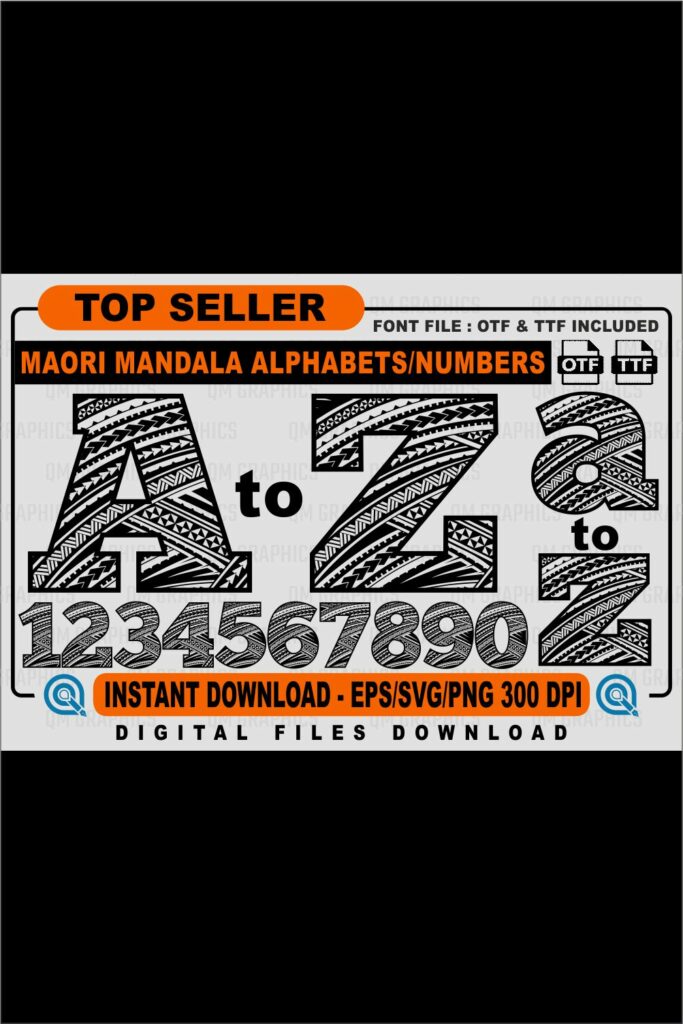 Maori Mandala, Polynesian Decor, Samoa Pattern, SVG Alphabet ...