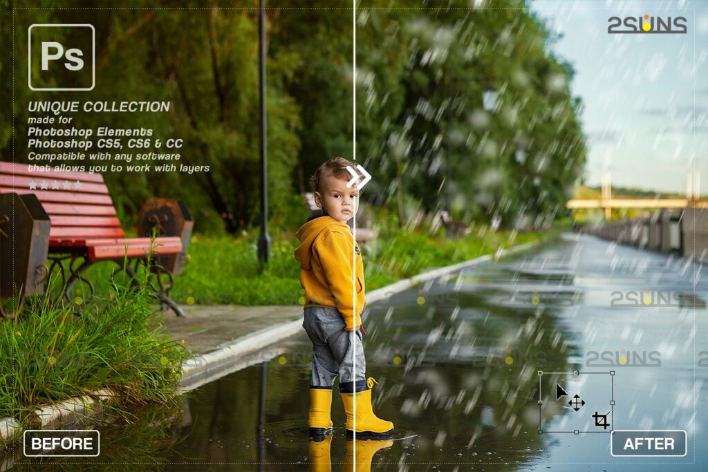 Falling PNG Rain Weather Overlays – MasterBundles
