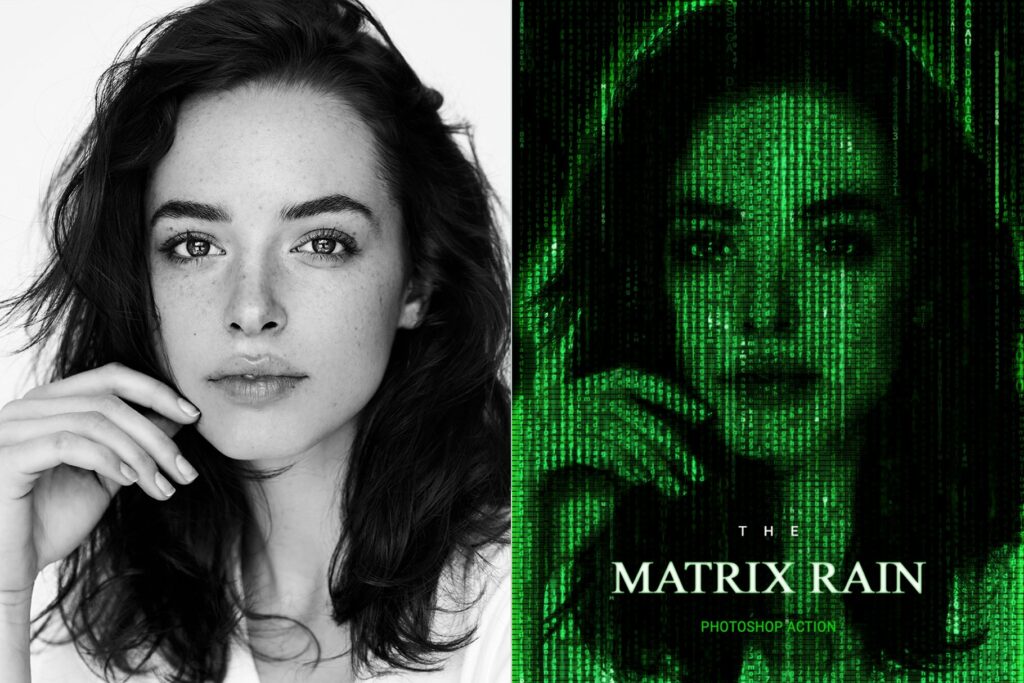 Matrix Rain Photoshop Action – MasterBundles