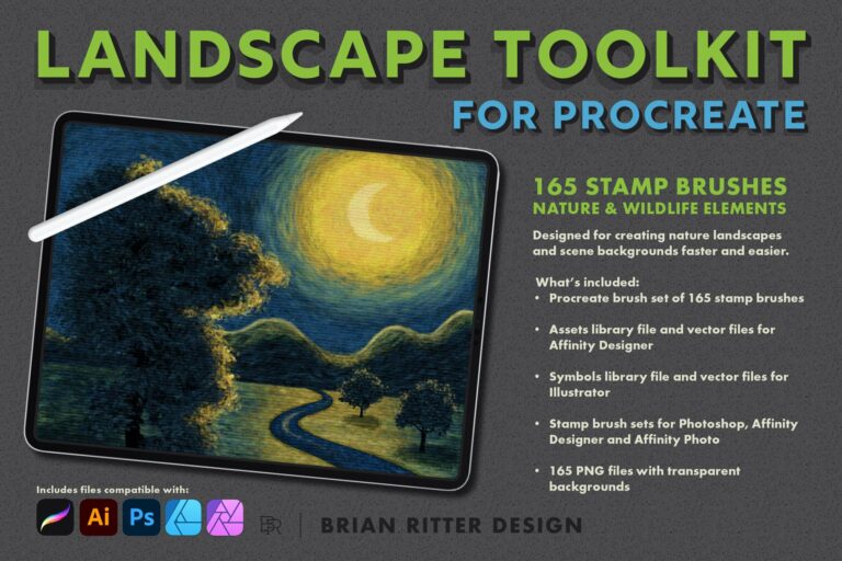 Landscape Toolkit for Procreate – MasterBundles
