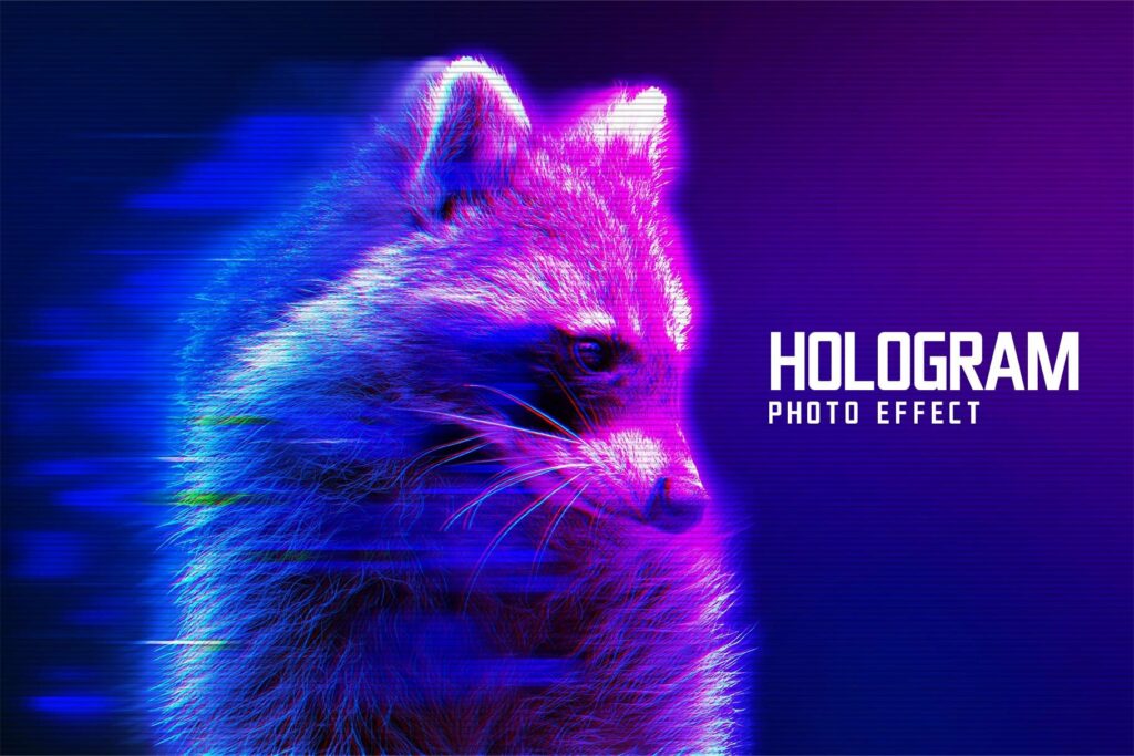 Hologram Photoshop Effect Mockup – MasterBundles