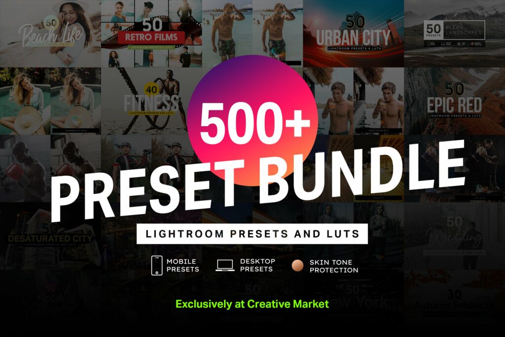 500+ Lightroom Presets & LUTs Bundle – MasterBundles