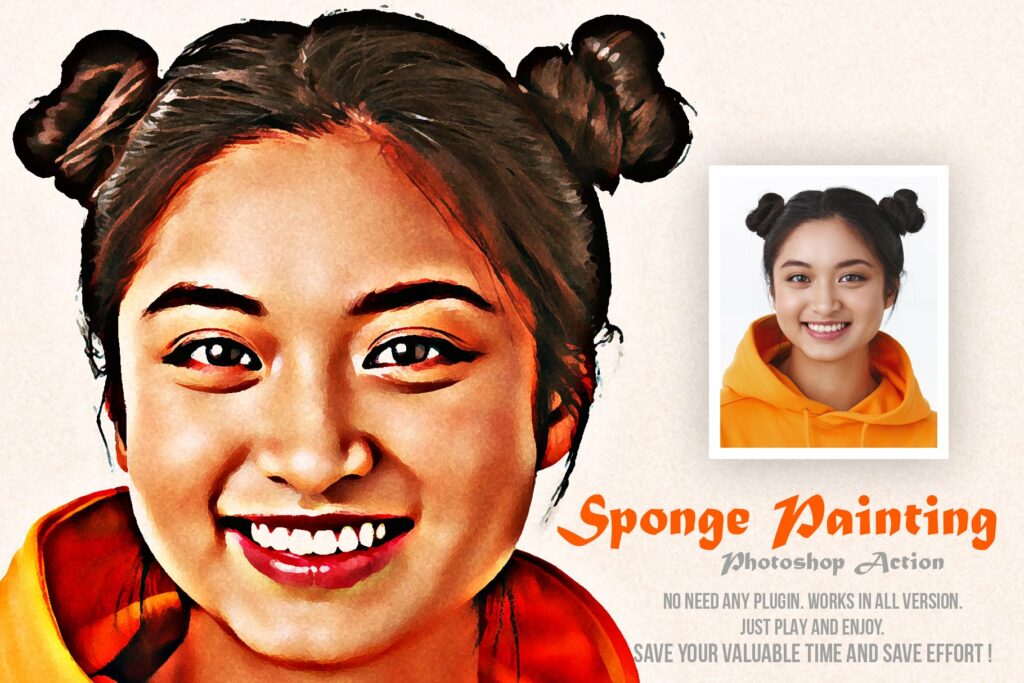 Sponge Painting Photoshop Action – MasterBundles