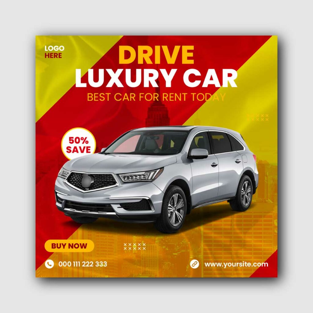 Luxury Car Social Media Instagram Post Template - MasterBundles