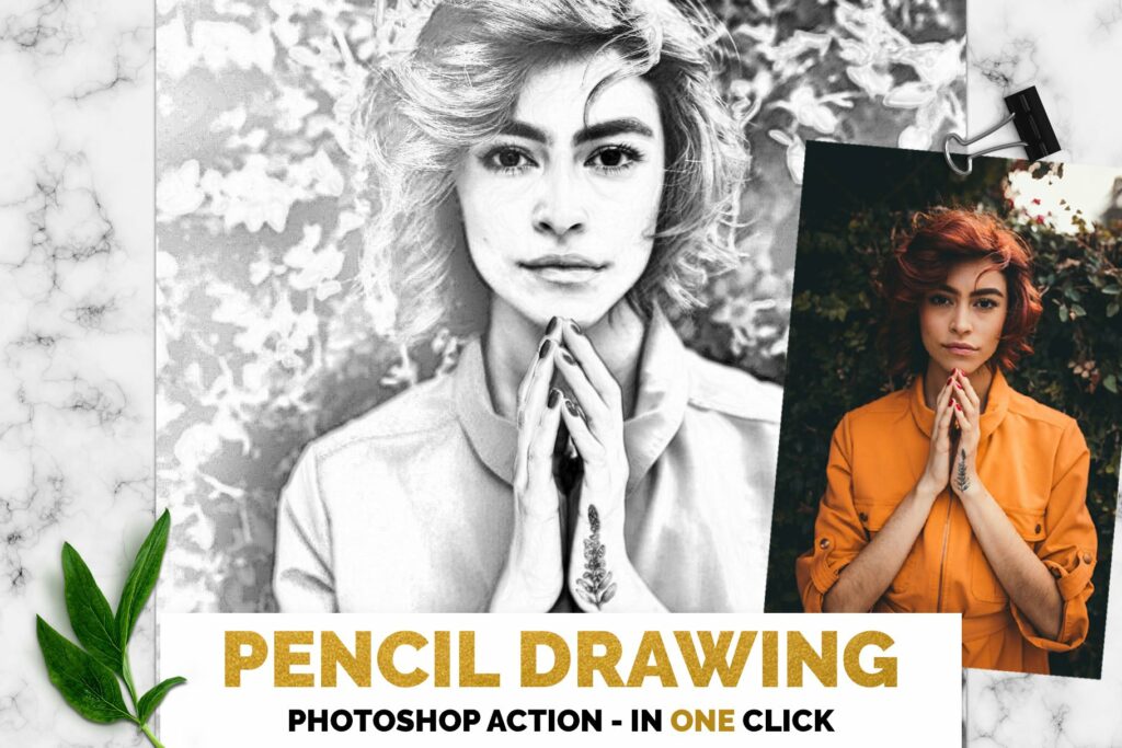 Pencil Drawing Photoshop Action – MasterBundles
