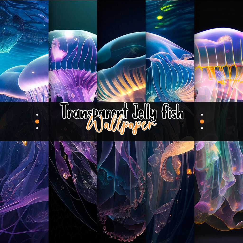 Transparent Jelly Fish Wallpaper Set - MasterBundles