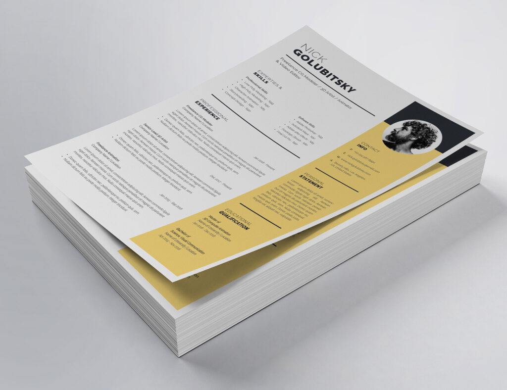 Professional Resume/CV Design Sample - MasterBundles