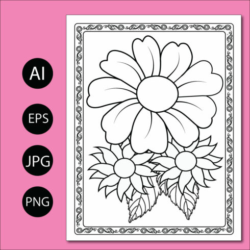 30 Flower Coloring Pages - MasterBundles