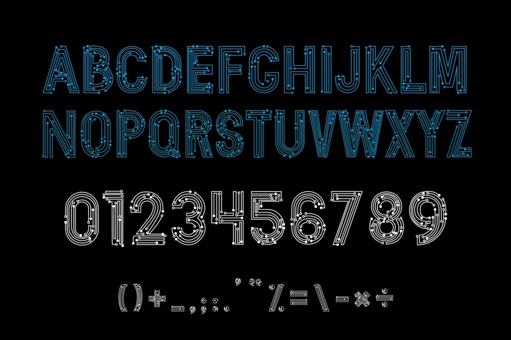Electronic Circuit Font – MasterBundles