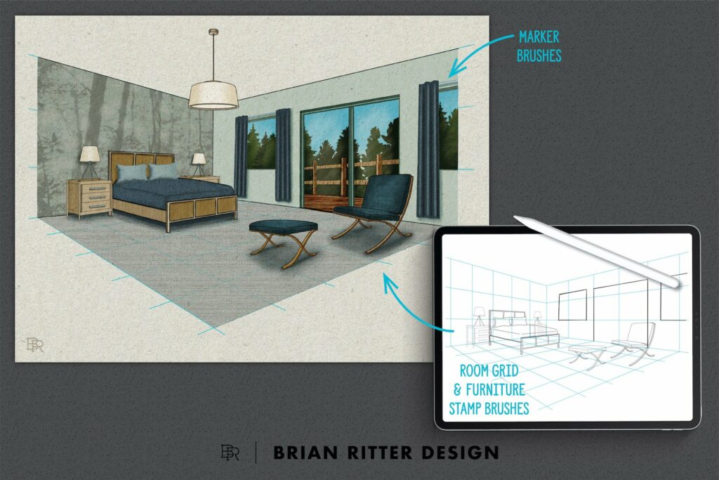 Interior Design Toolkit Procreate Masterbundles