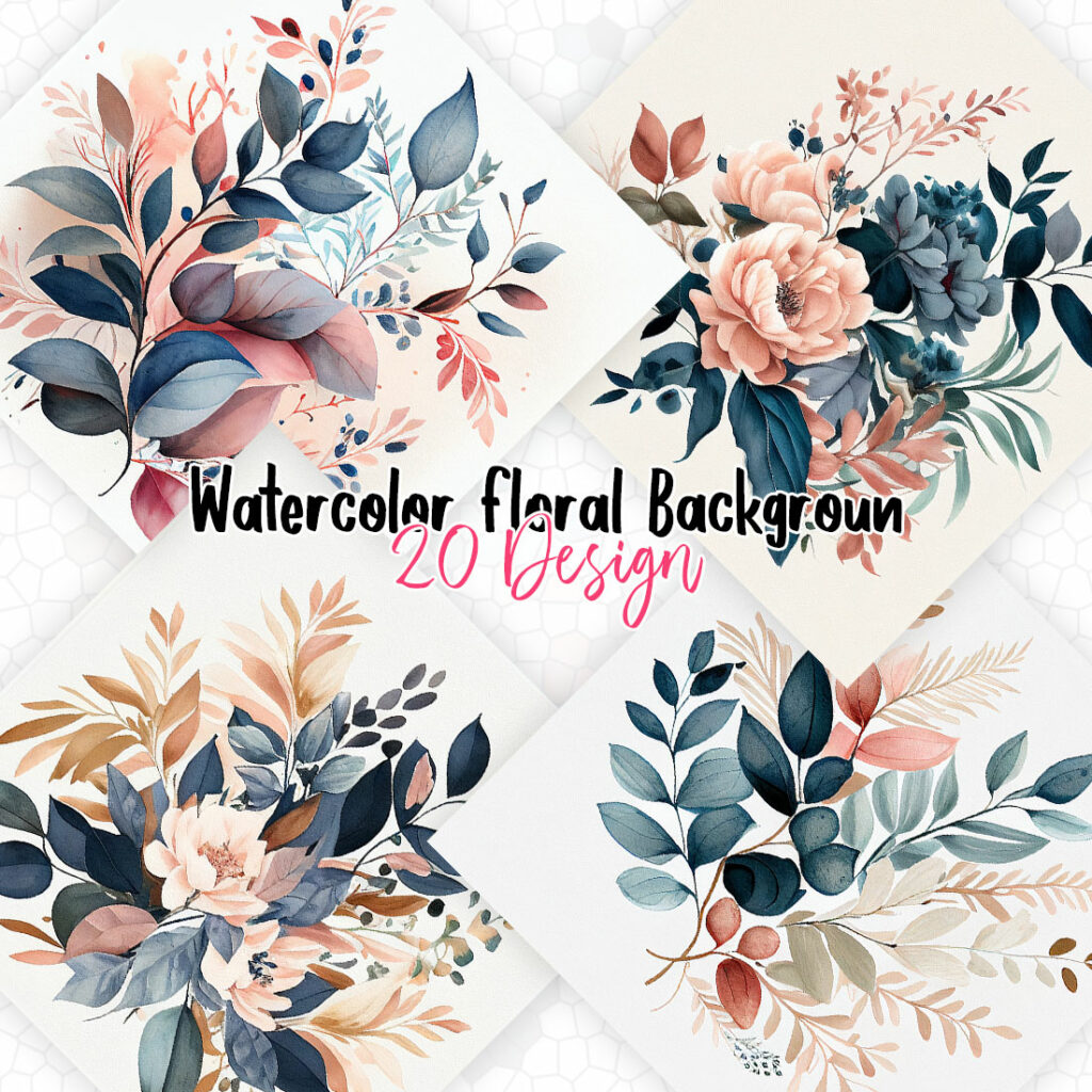 Watercolor Flowers and Leaves Digital Paper - MasterBundles