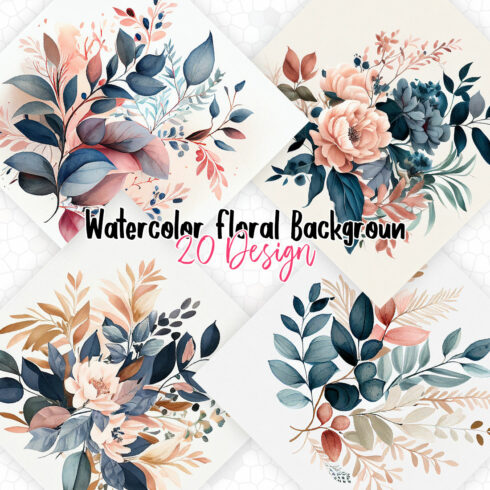 Watercolor Flowers and Leaves Digital Paper - MasterBundles