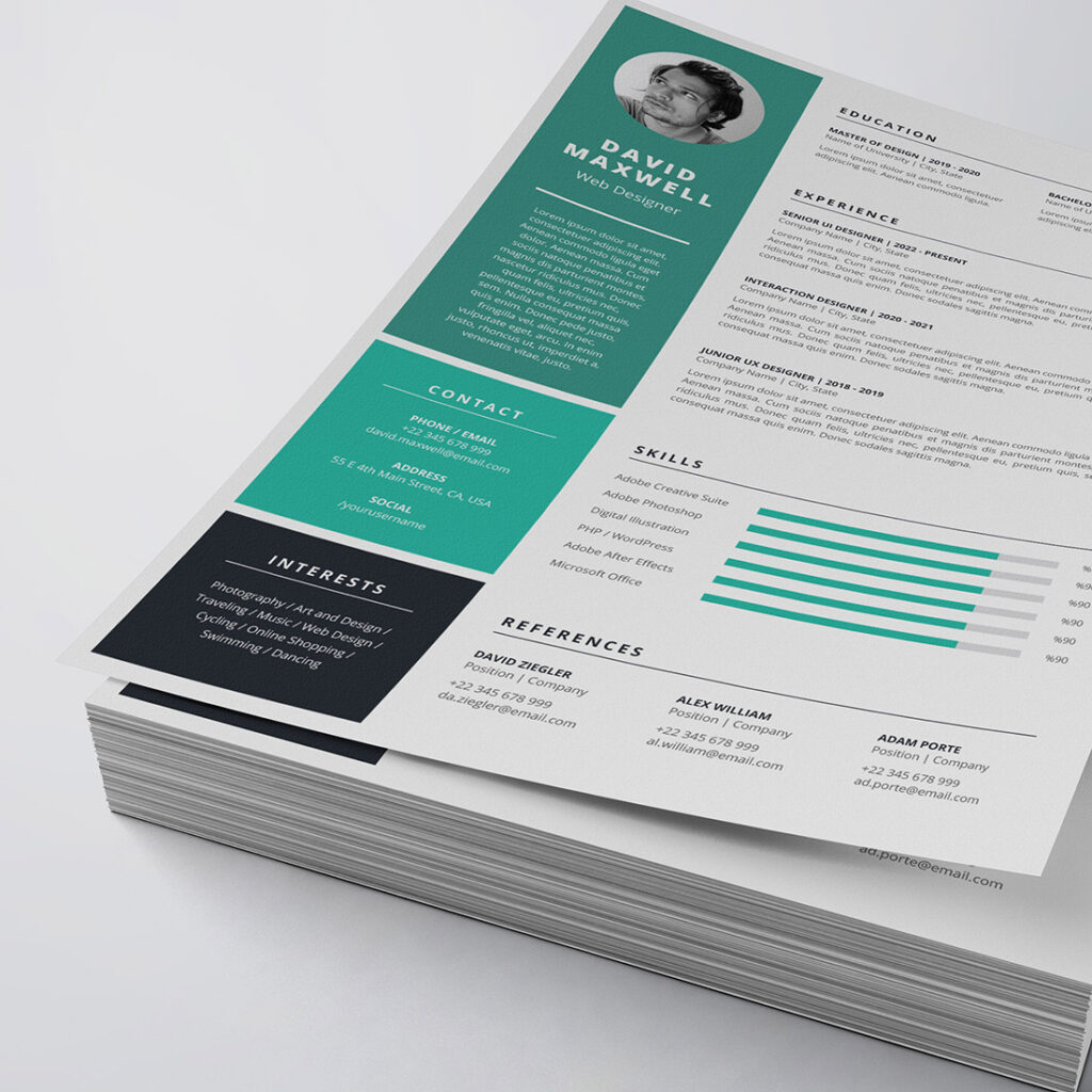Clean Resume/CV Template Idea - MasterBundles