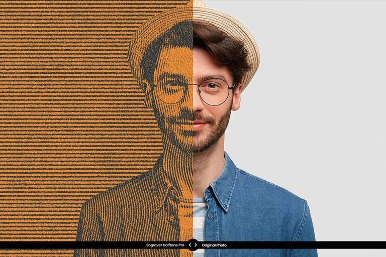 Engrave Halftone Pro Ps Action – MasterBundles