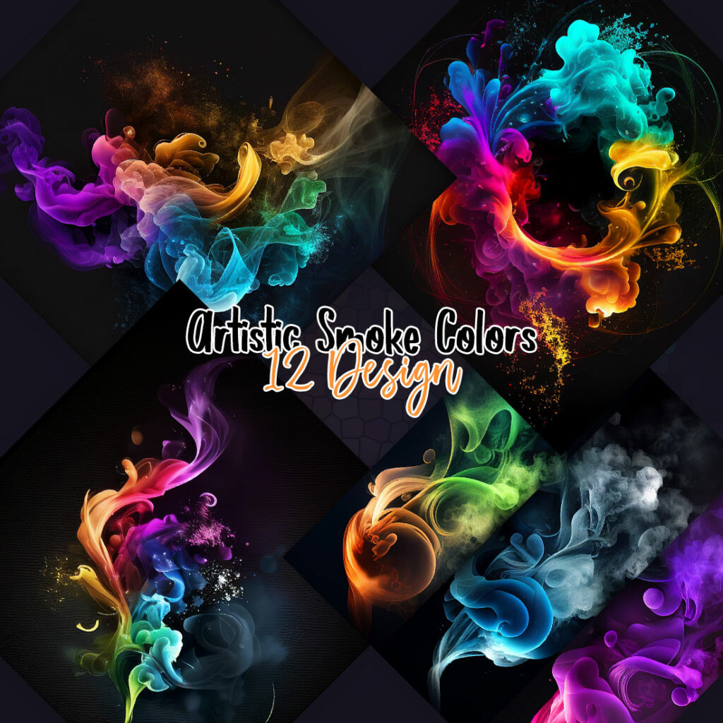Artistic Smoke Colors Digital Paper - MasterBundles
